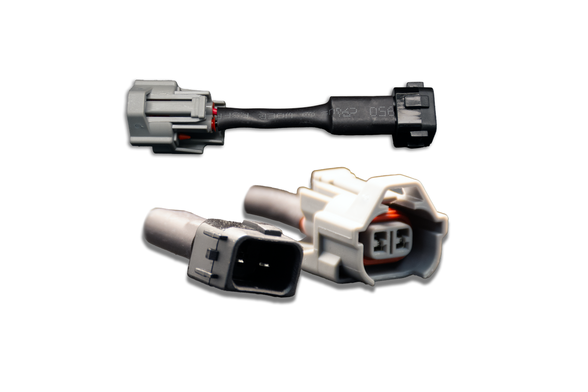 Set of 4 Denso (female) to Honda OBD2 (male) injector plug adaptors (p ...